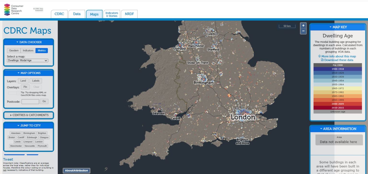 England and Wales Building Age Map - Anglo-Celtic Connections
