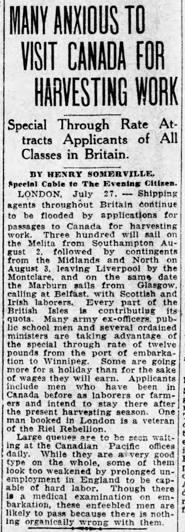 Immigration a Century Ago - Anglo-Celtic Connections